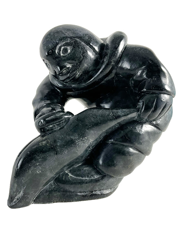 Inuit Seal Hunter by Lucassie Echalook - inuitartzone.com