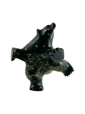 3 way dancing bear by Oqitu Shaa - inuitartzone.com