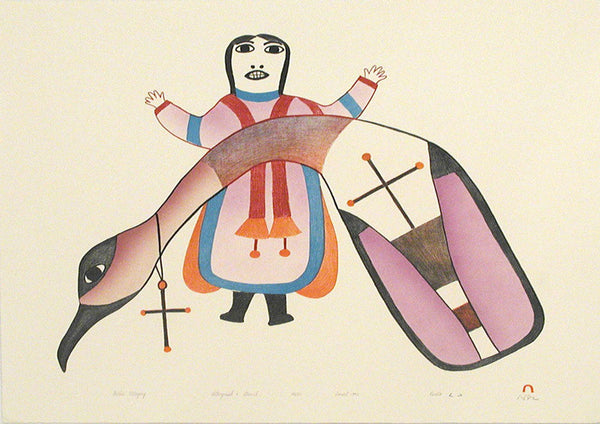 Inuit art print by Pudlo Pudlat, gravures inuit, inuit print, Cape ...