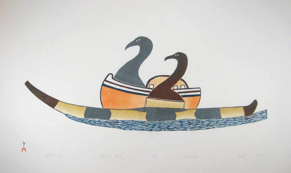 Pudlo Pudlat biography, gravures inuit, inuit print, Cape Dorset print ...