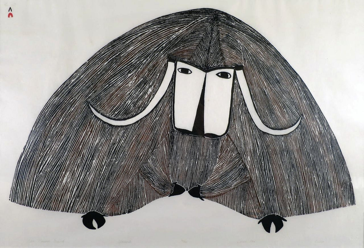 Pudlo Pudlat biography, gravures inuit, inuit print, Cape Dorset print ...